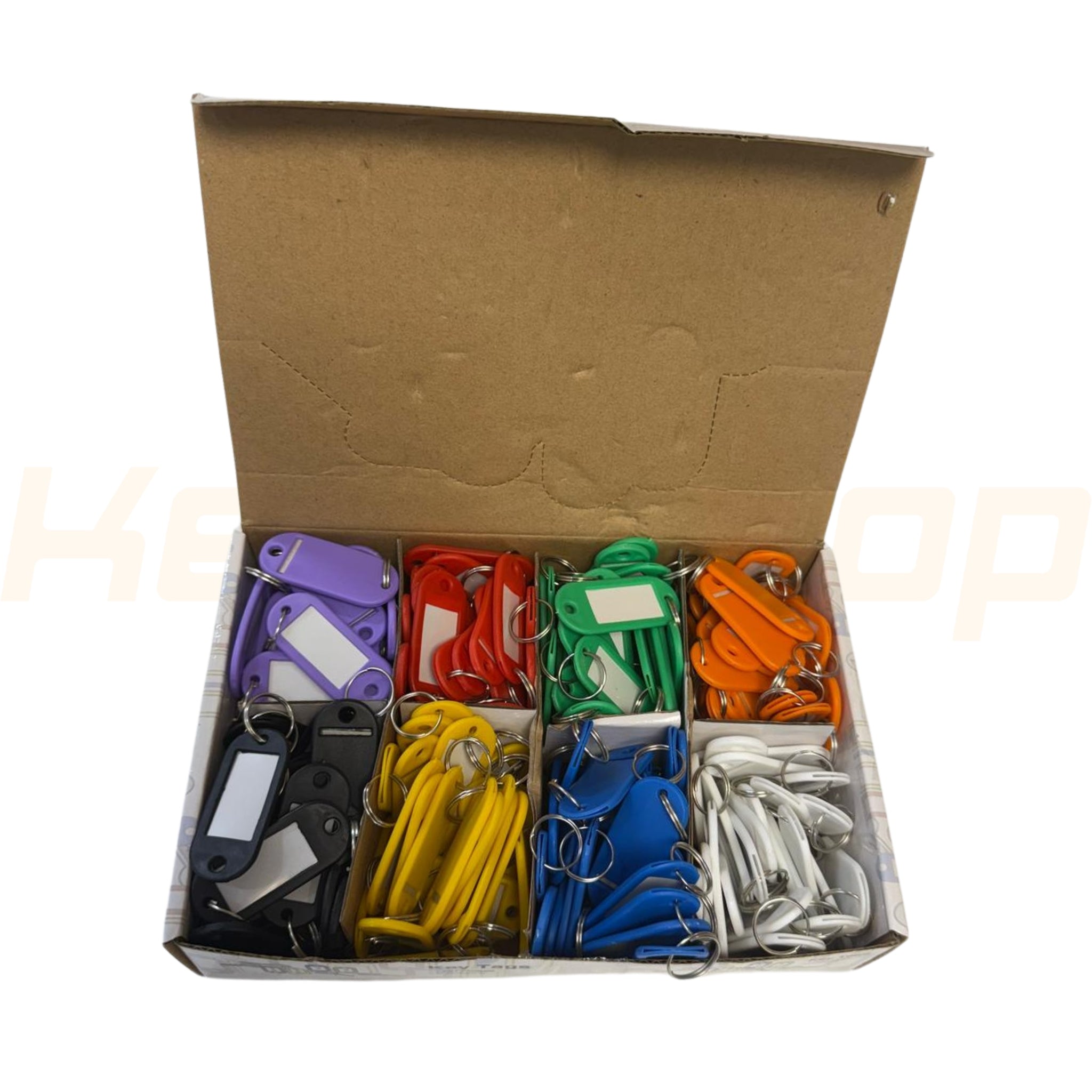 Pack of 100 Key-Chain Tags - Key Signage - 8 Colors - Model 2705