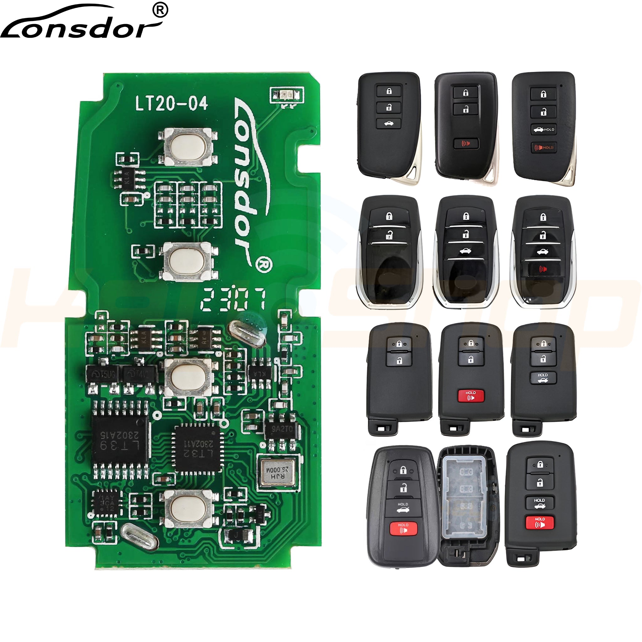 Lonsdor Lexus / Toyota-Style Universal Smart Key "PCB Only" | 4-Button