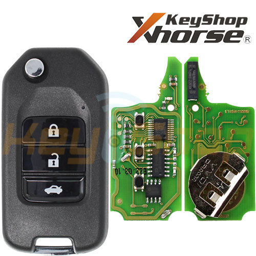 Xhorse Honda-Style Wireless Universal Flip Remote Key | 3-Buttons | VV
