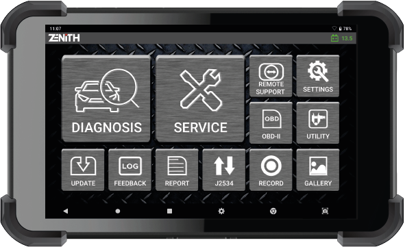 ZENITH Z5 - Automotive Diagnostic Scan Tool - manufacturer label for h